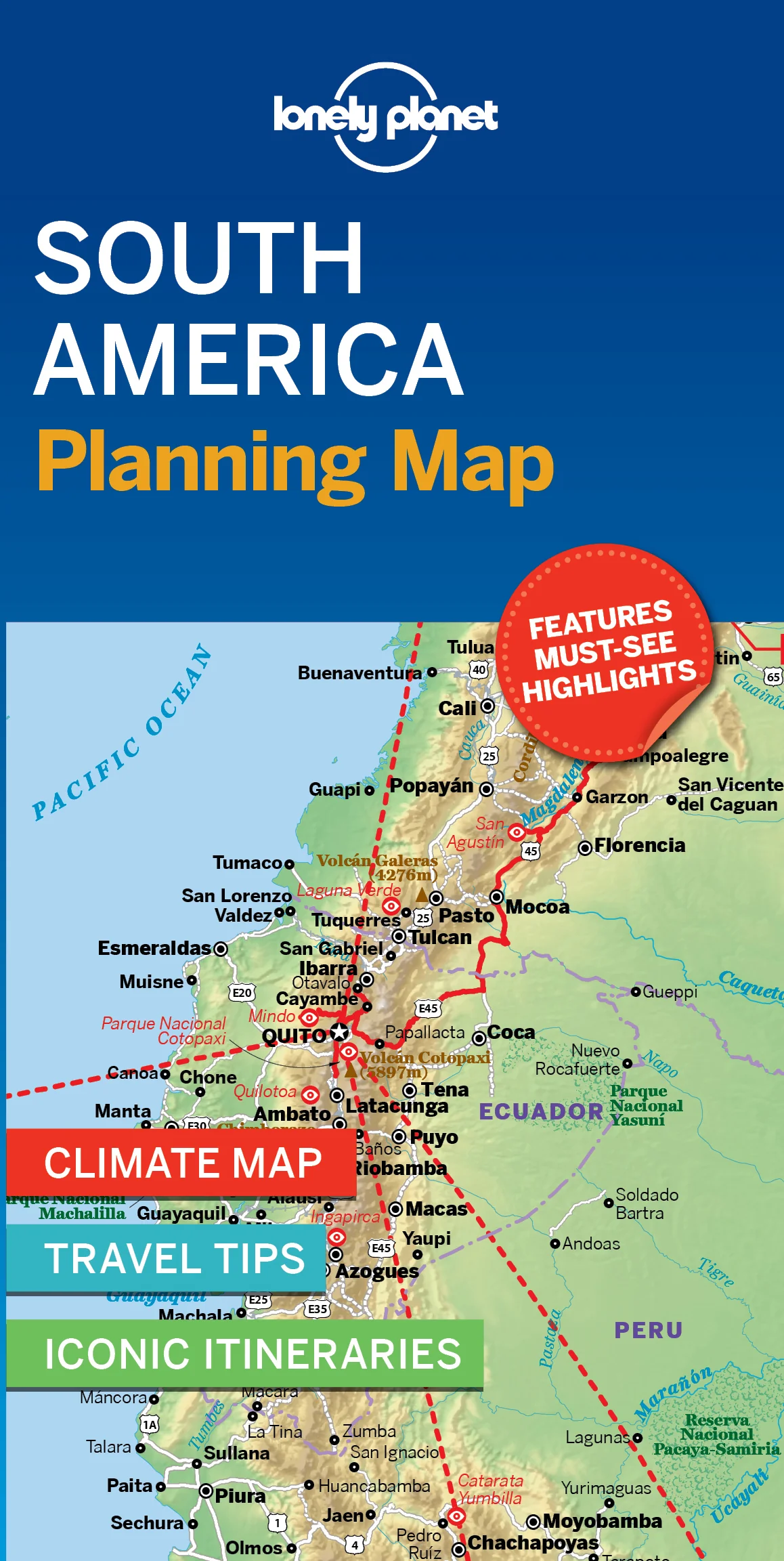 South America Planning Map - Lonely Planet Travel Guidebooks
